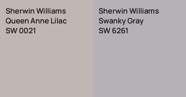 Sherwin Williams Queen Anne Lilac vs. Sherwin Williams Swanky Gray ...