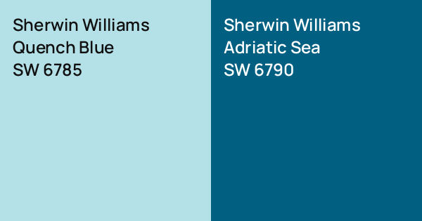Sherwin Williams Quench Blue vs. Sherwin Williams Adriatic Sea comparison