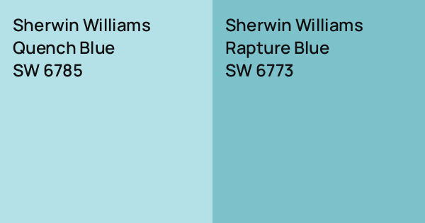 Sherwin Williams Quench Blue vs. Sherwin Williams Rapture Blue comparison