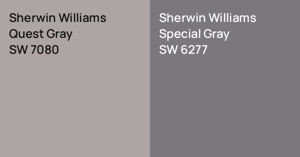 Sherwin Williams Quest Gray vs. Sherwin Williams Special Gray comparison