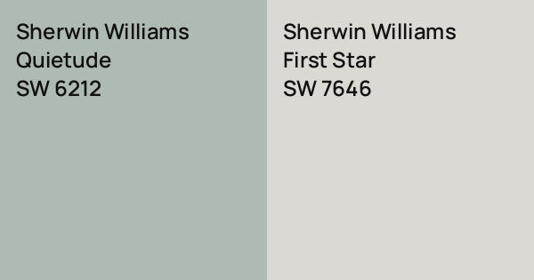 Sherwin Williams Quietude vs. Sherwin Williams First Star comparison