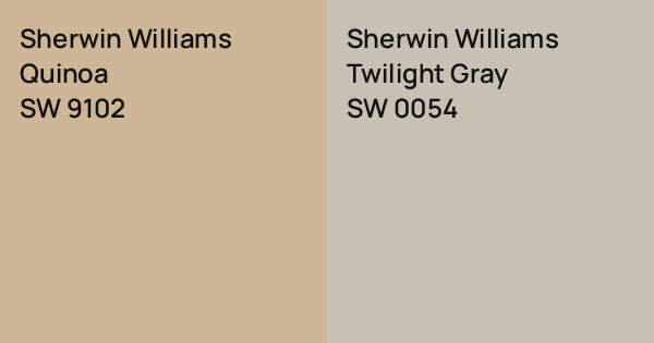Sherwin Williams Quinoa vs. Sherwin Williams Twilight Gray comparison