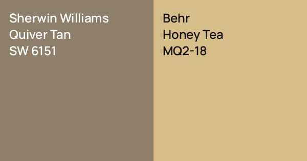 Sherwin Williams Quiver Tan vs. Behr Honey Tea comparison
