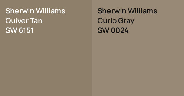 Sherwin Williams Quiver Tan vs. Sherwin Williams Curio Gray comparison
