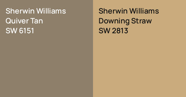 Sherwin Williams Quiver Tan vs. Sherwin Williams Downing Straw comparison