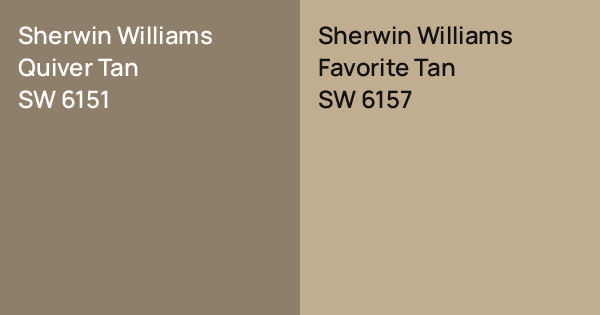 Sherwin Williams Quiver Tan vs. Sherwin Williams Favorite Tan comparison