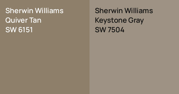 Sherwin Williams Quiver Tan vs. Sherwin Williams Keystone Gray comparison