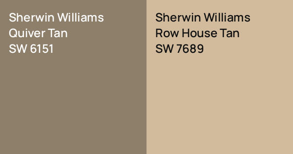 Sherwin Williams Quiver Tan vs. Sherwin Williams Row House Tan comparison