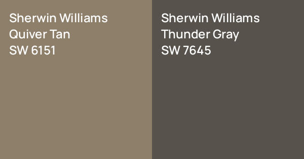 Sherwin Williams Quiver Tan vs. Sherwin Williams Thunder Gray comparison