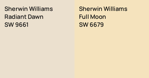 Sherwin Williams Radiant Dawn vs. Sherwin Williams Full Moon comparison