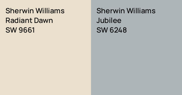 Sherwin Williams Radiant Dawn vs. Sherwin Williams Jubilee comparison