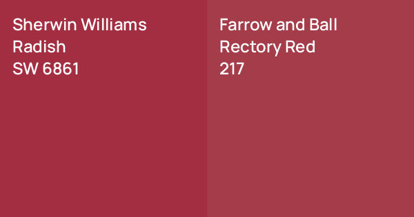 Sherwin Williams Radish vs. Farrow and Ball Rectory Red comparison