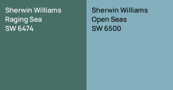 Sherwin Williams Raging Sea vs. Sherwin Williams Open Seas comparison