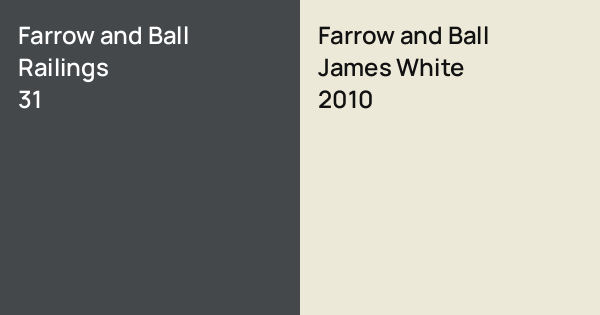 Farrow and Ball Railings vs. Farrow and Ball James White comparison