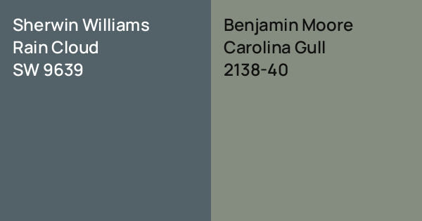 Sherwin Williams Rain Cloud vs. Benjamin Moore Carolina Gull comparison