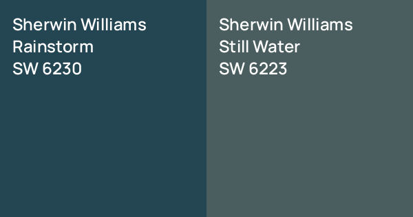 Sherwin Williams Rainstorm vs. Sherwin Williams Still Water comparison
