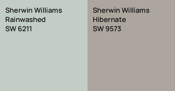 Sherwin Williams Rainwashed vs. Sherwin Williams Hibernate comparison