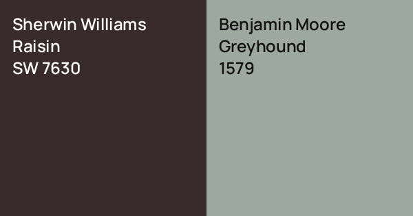 Sherwin Williams Raisin vs. Benjamin Moore Greyhound comparison
