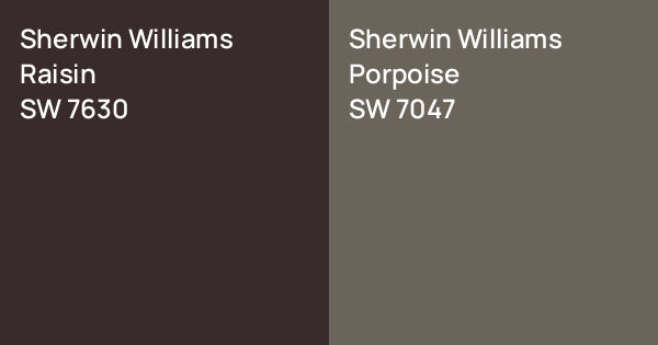 Sherwin Williams Raisin vs. Sherwin Williams Porpoise comparison