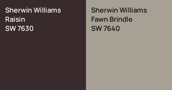 Sherwin Williams Raisin vs. Sherwin Williams Fawn Brindle comparison