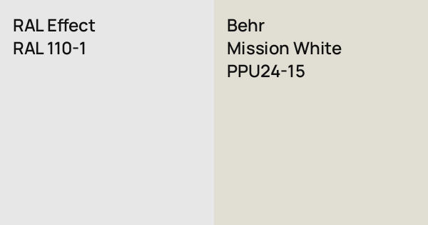RAL Effect RAL 110-1 vs. Behr Mission White comparison