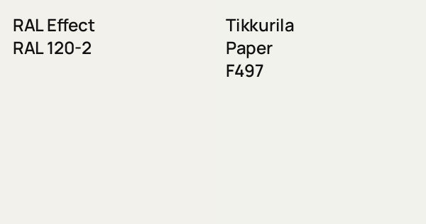 RAL Effect RAL 120-2 vs. Tikkurila Paper comparison
