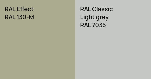 RAL Effect RAL 130-M vs. RAL Classic Light grey comparison