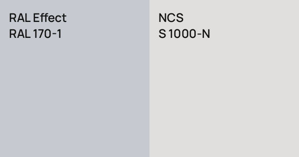 RAL Effect RAL 170-1 vs. NCS S 1000-N comparison