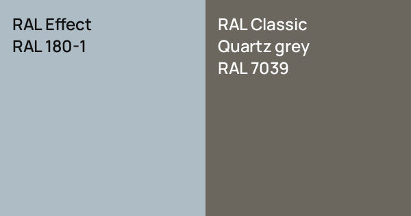 RAL Effect RAL 180-1 vs. RAL Classic Quartz grey comparison