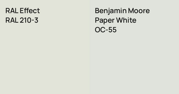 RAL Effect RAL 210-3 vs. Benjamin Moore Paper White comparison