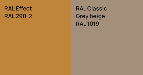 RAL Effect RAL 290-2 vs. RAL Classic Grey beige comparison