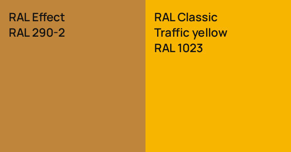 RAL Effect RAL 290-2 vs. RAL Classic Traffic yellow comparison