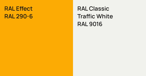 RAL Effect RAL 290-6 vs. RAL Classic Traffic White comparison