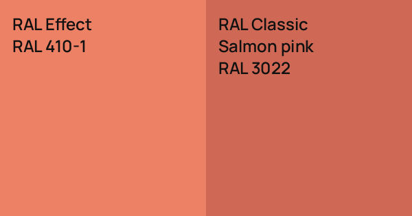 RAL Effect RAL 410-1 vs. RAL Classic Salmon pink comparison