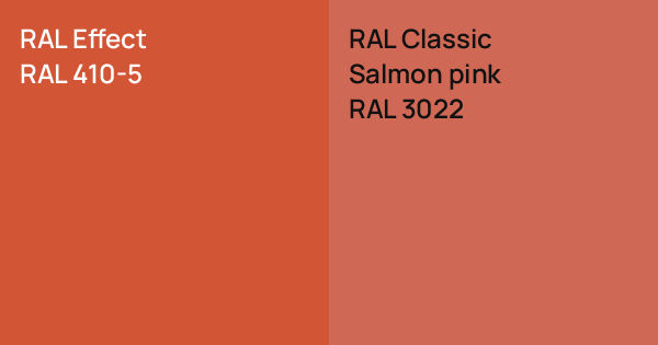 RAL Effect RAL 410-5 vs. RAL Classic Salmon pink comparison