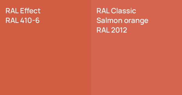 RAL Effect RAL 410-6 vs. RAL Classic Salmon orange comparison