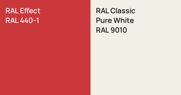 RAL Effect RAL 440-1 vs. RAL Classic Pure White comparison