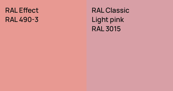 RAL Effect RAL 490-3 vs. RAL Classic Light pink comparison