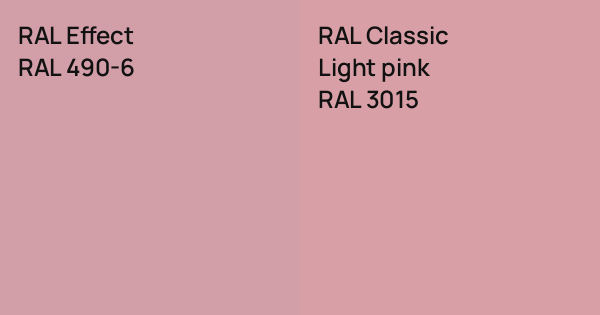 RAL Effect RAL 490-6 vs. RAL Classic Light pink comparison
