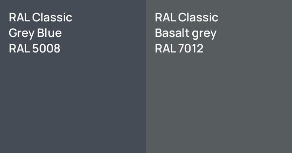 RAL Classic Grey Blue vs. RAL Classic Basalt grey comparison