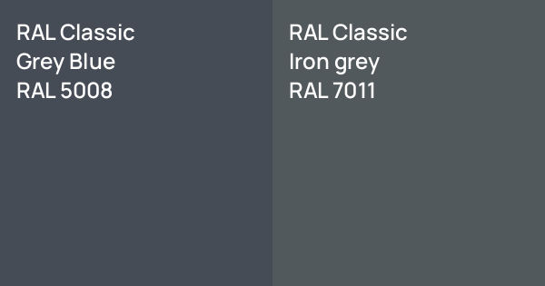 RAL Classic Grey Blue vs. RAL Classic Iron grey comparison