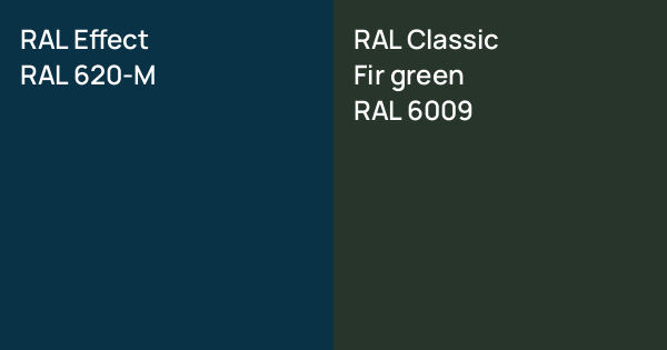 RAL Effect RAL 620-M vs. RAL Classic Fir green comparison