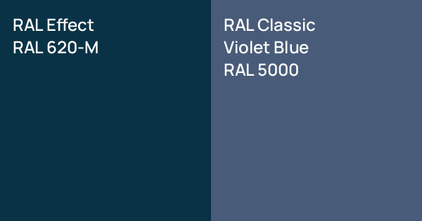 RAL Effect RAL 620-M vs. RAL Classic Violet Blue comparison
