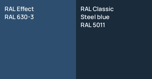 RAL Effect RAL 630-3 vs. RAL Classic Steel blue comparison