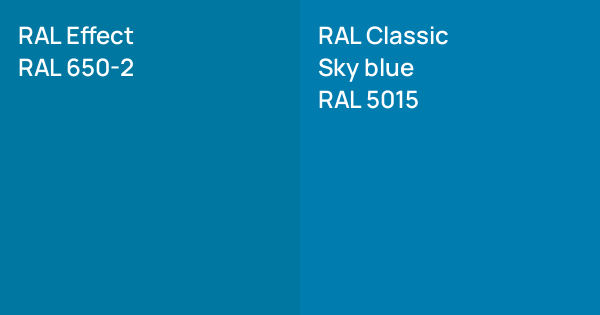 RAL Effect RAL 650-2 vs. RAL Classic Sky blue comparison