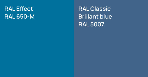 RAL Effect RAL 650-M vs. RAL Classic Brillant blue comparison