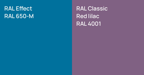RAL Effect RAL 650-M vs. RAL Classic Red lilac comparison