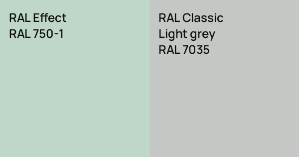 RAL Effect RAL 750-1 vs. RAL Classic Light grey comparison