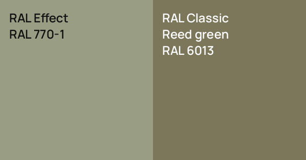 RAL Effect RAL 770-1 vs. RAL Classic Reed green comparison