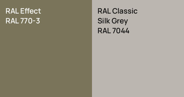 RAL Effect RAL 770-3 vs. RAL Classic Silk Grey comparison